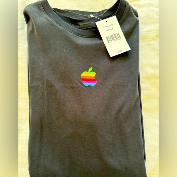Apple | Shirts | Rare Apple Rainbow Logo Tshirt Size Small | Poshmark